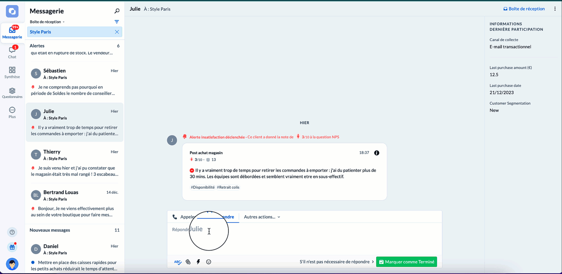 Créer une note interne